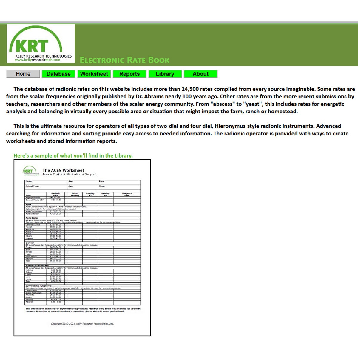 KRT Electronic Rate Book Online